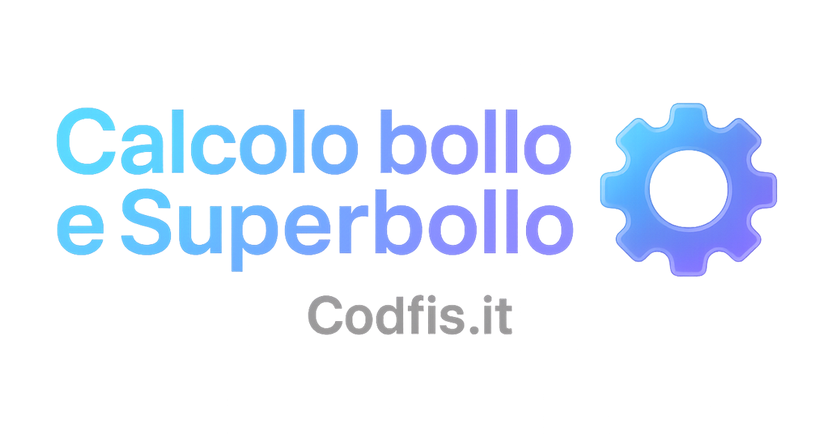 Calcolo bollo e superbollo auto – CodFis
